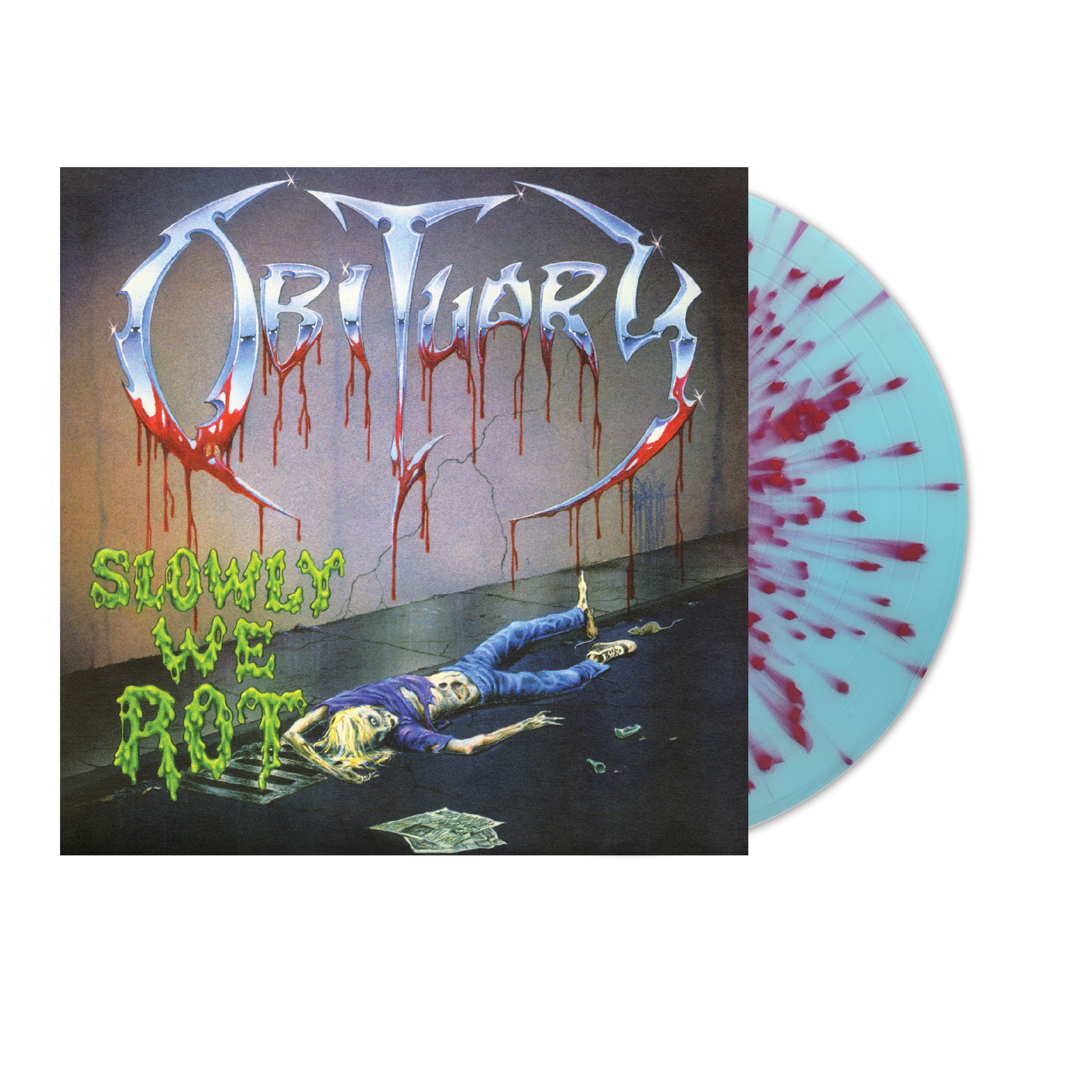 OBITUARY 'SLOWLY WE ROT' LP (Remastered, Expanded, Corpse Blue w/Blood ...